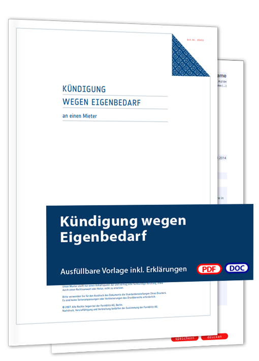 Kãƒâ¼ndigung Eigenbedarf Muster Pdf