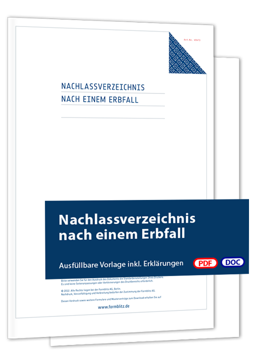 Nachlassverzeichnis für den Erbfall – Mustervorlage als PDF und DOC ...