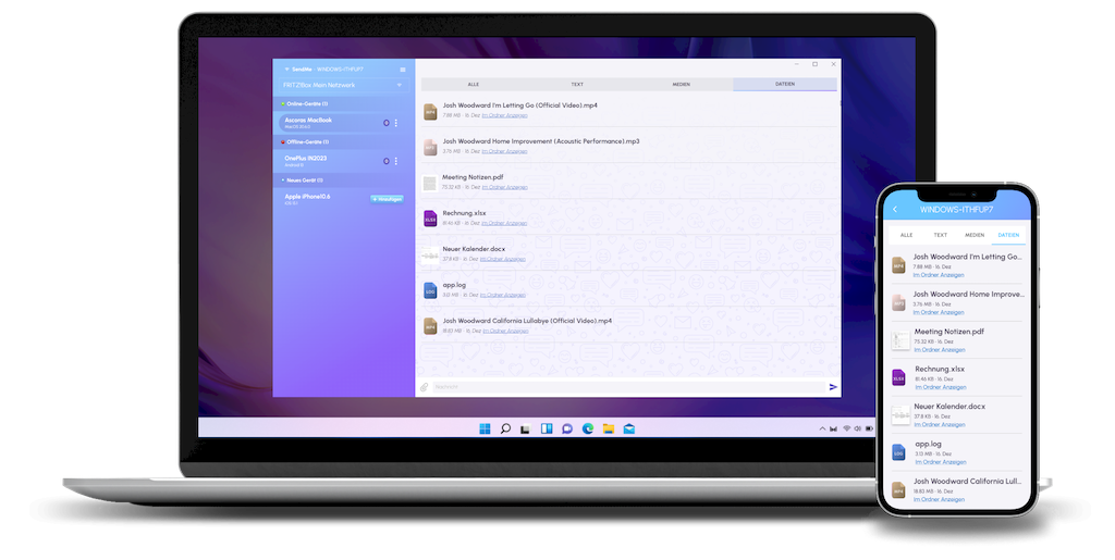 Sendme: Dateien zwischen Windows iOS und Android austauschen – Markt ...