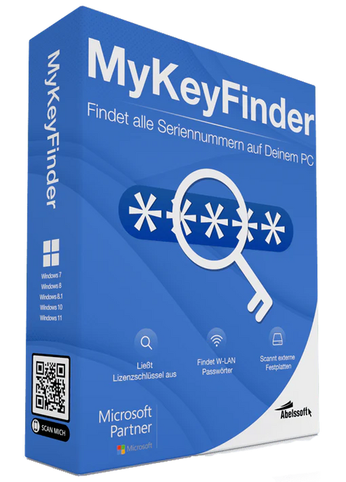 Abelssoft MyKeyFinder 2024 - Seriennummern übersichtlich aufgelistet ...