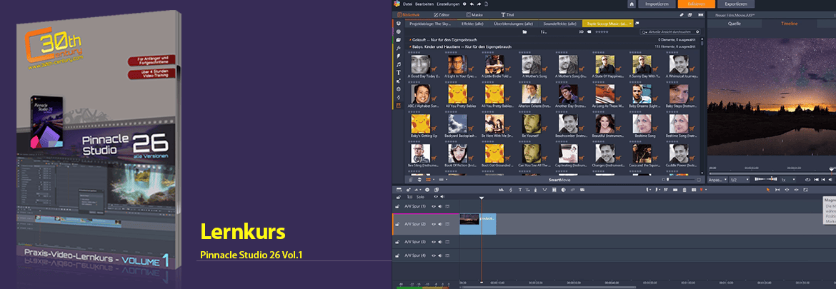 Lernkurs - Pinnacle Studio 26 Vol.1 – Markt+Technik Verlag GmbH